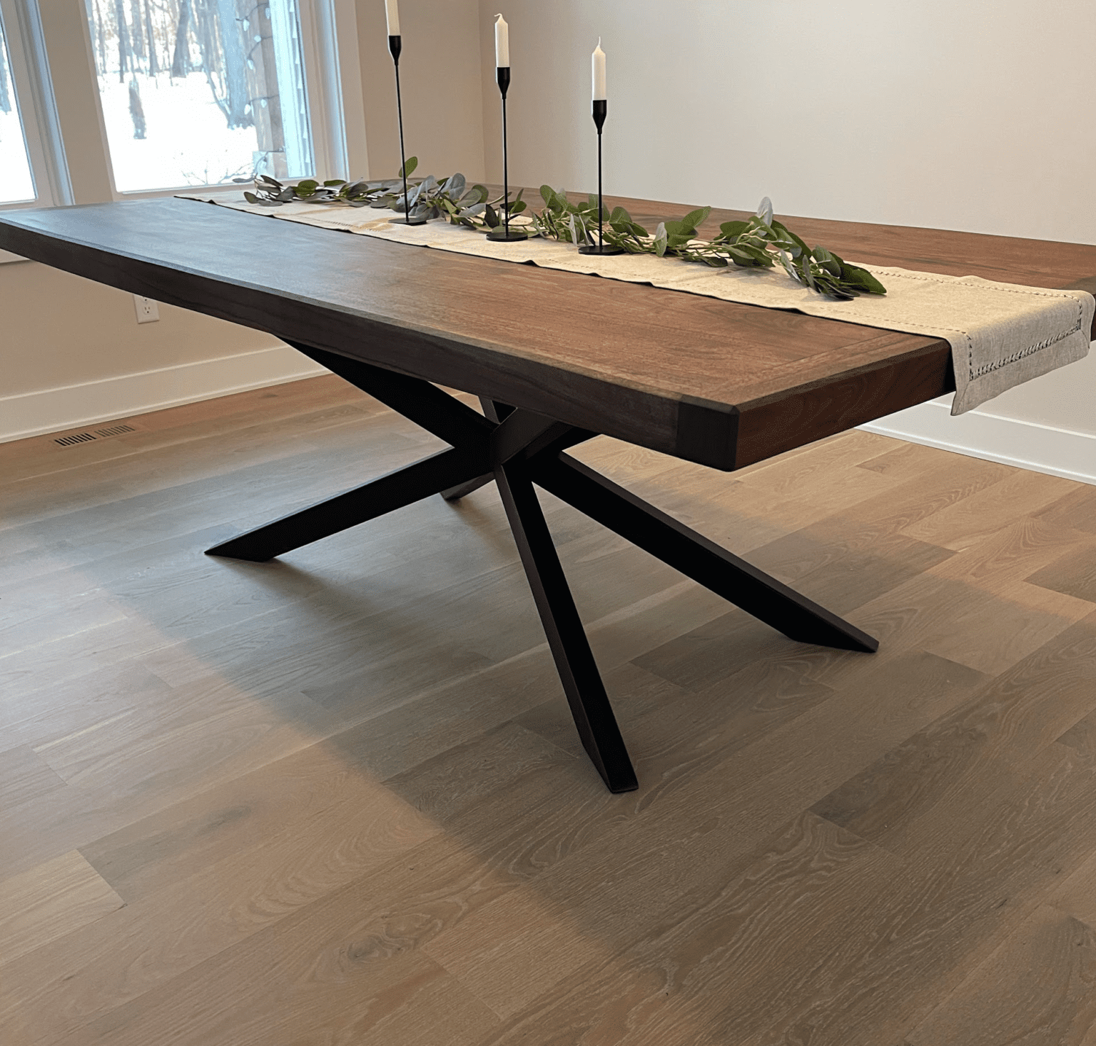 The Harper Steel Pedestal Dining Table - Lumber2Love Furniture Design