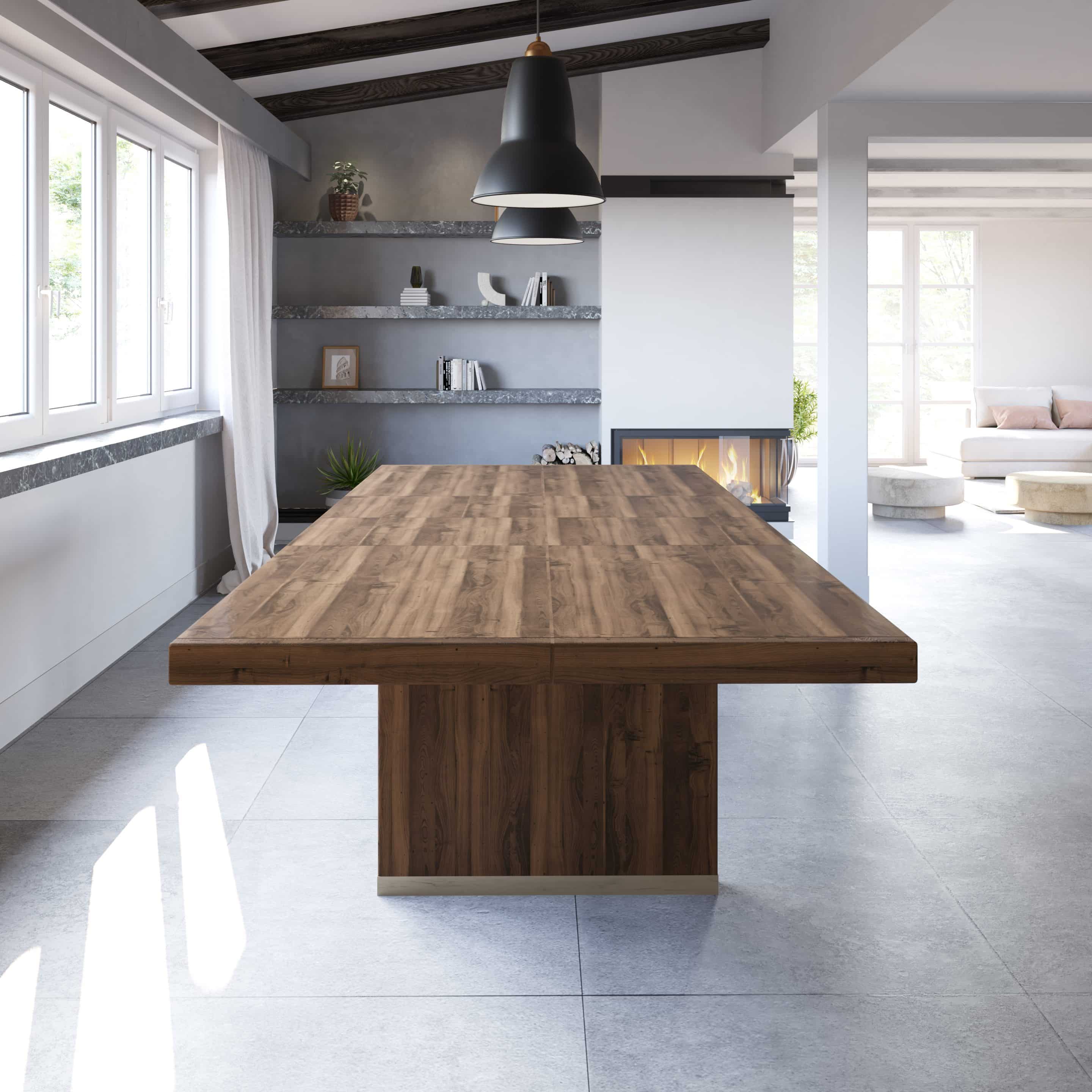 The Briggs Dining Table - Brass Inlay - Lumber2Love Furniture Design