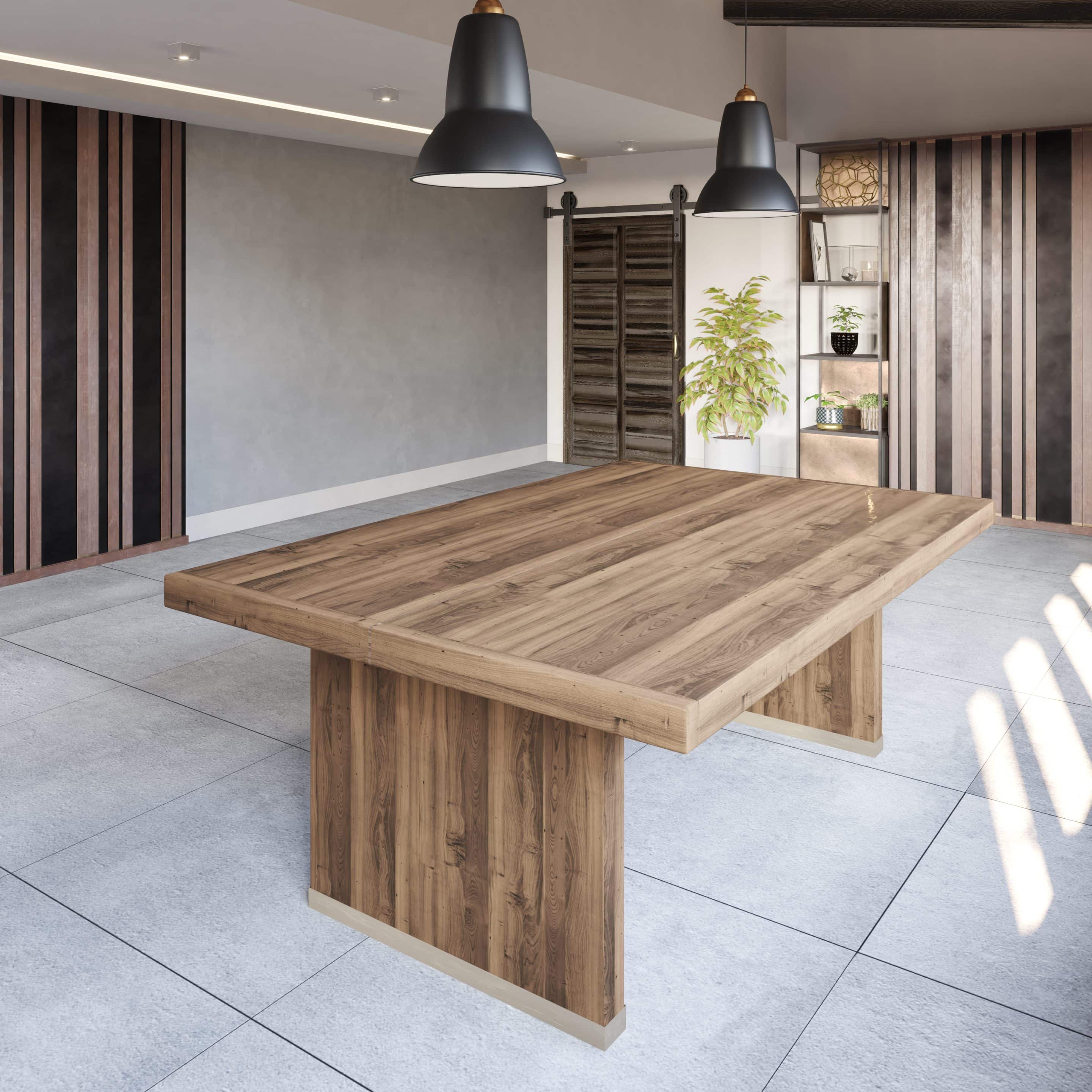 The Briggs Dining Table - Brass Inlay - Lumber2Love Furniture Design