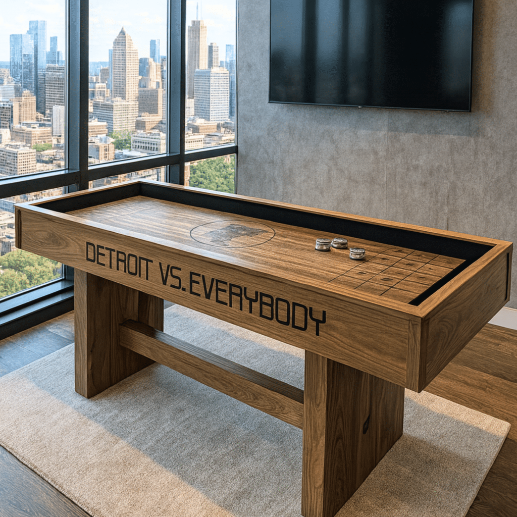 Custom Hardwood Shuffleboard Table – Slice Series - Lumber2Love Furniture