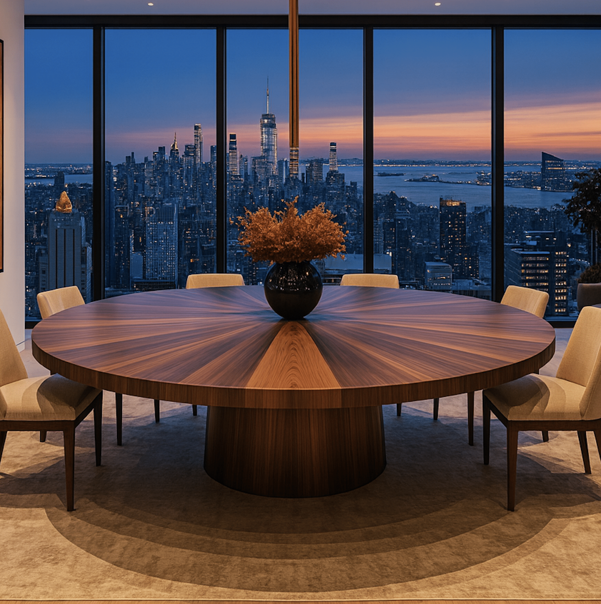 The Round Starburst Pedestal Dining Table - Lumber2Love Furniture